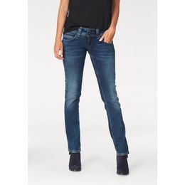 Straight-Jeans Pepe Jeans "VENUS", Damen, Gr. 31, L&auml;nge 30, blau (d24 authentic rope str medium), Denim/Jeans, Obermaterial: 84% Baumwolle, 14% Polyester, 2% Elasthan, regular fit lang, Jeans Straight-Jeans, mit schmalem Bein