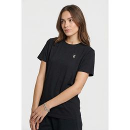 Hummel Damen T-Shirt "HMLPULSE W T-SHIRT", schwarz, Gr. M, Obermaterial: 100% Baumwolle, Shirts, normale Passform, gerader Abschluss