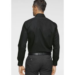 OLYMP Herren Businesshemd "Luxor modern fit", schwarz, Gr. 38, Web, Obermaterial: 100% Baumwolle, Hemden, mit normaler Arml&auml;nge