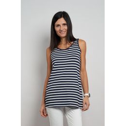 Longtop Seidel Moden "Otto exclusiv", Damen, Gr. 46, navy, Jersey, Obermaterial: 96% Viskose, 4% Elasthan, gestreift, tailliert Po-bedeckend, Rundhals, Tops, im Streifen-Look und aus Viskose-Stretch - MADE IN GERMANY