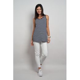 Seidel Moden Damen Longtop "Otto exclusiv", blau, Gr. 40, gestreift, Jersey, Obermaterial: 96% Viskose, 4% Elasthan, Tops, im Streifen-Look und aus