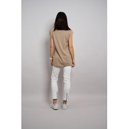 Seidel Moden Damen Longshirt, beige, Gr. 46, Jersey, Obermaterial: 94% Viskose, 6% Elasthan, Shirts, MADE IN GERMANY