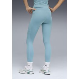 Puma Damen Trainingstights "W TAD ESSENTIAL TIGHT - HW 7/8"baltic sea blau, Gr. L, Interlock, Obermaterial: 85% Polyester, 15% Elasthan, Hosen,