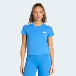 Damen T-Shirt "HYPERGLAM 3-STREIFEN"ray blau, Gr. XS, adidas Performance, Obermaterial: 88% Polyester, 12% Elasthan, Shirts