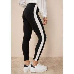 Flashlights Damen Leggings, schwarz, Gr. 50, unifarben mit Farbeinsatz, Jersey, Obermaterial: 95% Baumwolle, 5% Elasthan, Hosen, Mit Seitenstreifen