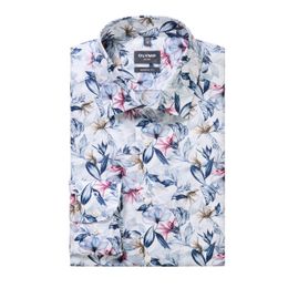 OLYMP Herren Businesshemd "OLYMP Luxor, Modern Fit, New Kent mit extra langem Arm", bunt, Gr. 39, 100% Baumwolle, Hemden