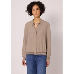 Street One Damen Langarmbluselight terra mocha, Gr. 40, unifarben, Stoff, 100% Viskose, Blusen, mit College-Style Details