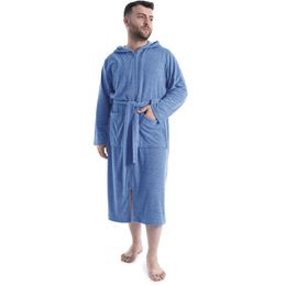 Herrenbademantel OTTO HOME, L:125cm, blau, Leichtfrottee, Hausm&auml;ntel, "Nela, ideal f&uuml;r Sauna & Spa, Hotelbademantel, Morgenmantel", einfarbig, S-4XL,