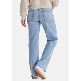 STOOKER WOMEN Damen 5-Pocket-Jeans "MARY Denim 5-Pocket Hose", blau, Gr. 46, Jersey, 99% Baumwolle, 1% Elasthan, Jeans, Wide Leg Fit Casual Clean