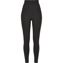 Urban Classics Damen Leggings "Urban Classics Damen Ladies High Waist Leggings"schwarz, Gr. S, unifarben, 83% Polyester, 17% Elasthan, Hosen