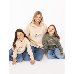Zwillingsherz Jungen Hoodie ""Dog Life""beige, Gr. 134, Sweatware, Obermaterial: 80% Polyester, 20% Baumwolle, Sweatshirts, Mini-Me,mit gestickten
