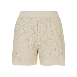 Stoffhose Urban Classics "Urban Classics Damen Ladies Laces Shorts", Damen, Gr. L, US-Gr&ouml;&szlig;en, softseagrass, 94% Polyamid, 6% Elasthan, unifarben, relaxed fit, Hosen Stoffhose
