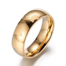 Firetti Damen Partnerring "Schmuck Geschenk "LIEBE" Earth", 62, ohne Zirkonia, Edelstahl, 7mm, gold, Edelstahl, Fingerringe, mit oder ohne Zirkonia