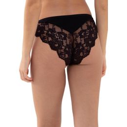 Mey Damen Minislip "Orangic Cotton", Gr. M, schwarz, Feinripp, Obermaterial: 94% Baumwolle, 6% Elasthan, unifarben, Unterhosen, Spitzenverzierung