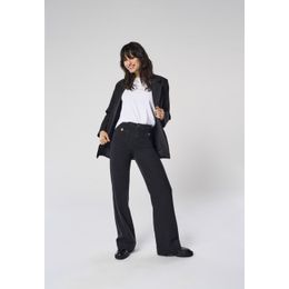 Only Damen High-waist-Jeans "ONLMADELINE HW WD POCKET DNM GUA554 NOOS", schwarz, Gr. S, unifarben, Denim/Jeans, Obermaterial: 74% Baumwolle, 25%