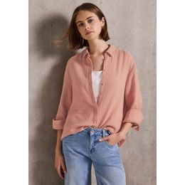 Damen Hemdbluse, pink, Gr. 46, STREET ONE STUDIO, unifarben, Web, 100% Baumwolle, Blusen, aus reiner Baumwolle