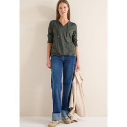 Cecil Damen Langarmshirtkhaki, Gr. XXL, unifarben, Stoff, 50% Modal, 50% Baumwolle, Shirts, Jersey