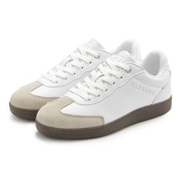 ELBSAND Damen Sneaker "Freizeitschuh, Schn&uuml;rschuh, Turnschuh, Retro Sneaker", Gr. 42wei&szlig;, Obermaterial: 90% Lederimitat, 10% Rindsleder. Decksohle: