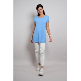 Seidel Moden Damen Longshirt, blau, Gr. 46, Jersey, Obermaterial: 94% Viskose, 6% Elasthan, Shirts, MADE IN GERMANY
