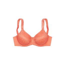 Lascana Damen Minimizer-BH, Gr. 100, orange, Spitze, Obermaterial: 88% Polyamid, 12% Elasthan, BHs, mit B&uuml;gel aus schimmernder Jaquardspitze