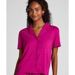 Hunkem&ouml;ller HUNKEM&Ouml;LLER Damen Pyjama "Kurz&auml;rmelige Jersey-Jacke Essential", Gr. Mrosa, 92% Viskose, 8% Elasthan, Homewear-Sets