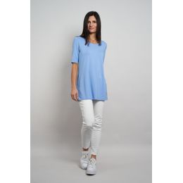 Seidel Moden Damen Longshirt "Otto exclusiv"hellblau, Gr. 56, unifarben, Jersey, Obermaterial: 94% Viskose, 6% Elasthan, Shirts, Shirt in A-Linie,