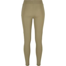 Urban Classics Damen Leggings "Urban Classics Damen Ladies Tech Mesh Leggings"khaki, Gr. XS, unifarben, 80% Polyamid, 20% Elasthan, Hosen