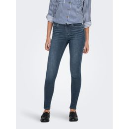 Only Damen Skinny-fit-Jeans "ONLWAUW LIFE MID SK DNM", blau, Gr. S, unifarben, Denim/Jeans, Obermaterial: 64% Baumwolle, 31% Polyester, 3% Viskose,