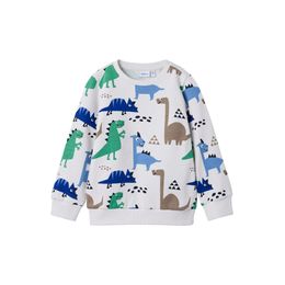 name it Sweatshirt 'NMMPOKE' Jungen Gr&ouml;&szlig;e 98 blau / braun / gr&uuml;n / wollwei&szlig;