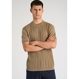 LINDBERGH Herren Kurzarmshirt "T-Shirt (Kurzarm) Relaxed Fit", beige, Gr. S, Obermaterial: 100% Baumwolle, Shirts