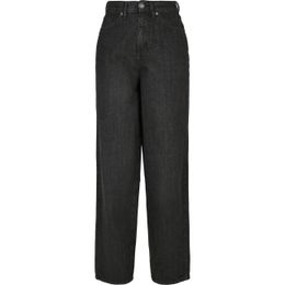 Urban Classics Damen Bequeme Jeans "Urban Classics Damen"schwarzwashed, Gr. 27, unifarben, 100% Baumwolle, Jeans