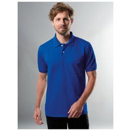 TRIGEMA Herren Poloshirt "TRIGEMA Polohemd mit Brusttasche", blau, Basic, Gr. XL, Piqu&eacute;, 100% Baumwolle, Shirts