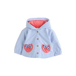 next Baby-Kapuzenjacke Regular Fit M&auml;dchen Gr&ouml;&szlig;e 56 blau / lachs / wei&szlig;