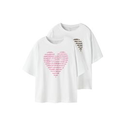 name it T-Shirt M&auml;dchen Gr&ouml;&szlig;e 122/128 braun / pink / schwarz / wei&szlig;