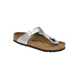 Birkenstock Pantolette 'Birkenstock Gizeh Pantolette silber grau NORMAL-WEIT 43851' Damen Gr&ouml;&szlig;e 35 silber