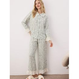 Trendyol Pyjama Damen Gr&ouml;&szlig;e L hellblau / wei&szlig; Winterkleid