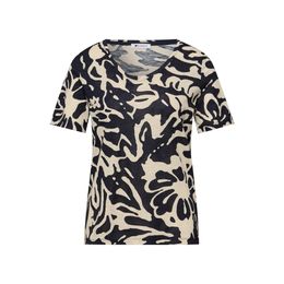 Street One T-Shirt Damen Gr&ouml;&szlig;e M beige / dunkelblau