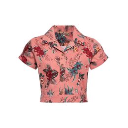 Queen Kerosin Bluse 'Hibiscus' Damen Gr&ouml;&szlig;e XL rosa