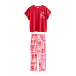 next Pyjama Damen Gr&ouml;&szlig;e XXL/XXXL orange / pink / rot / wei&szlig; Winterkleid