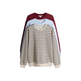 The Set Sweatshirt Damen Gr&ouml;&szlig;e L hellblau / taupe / weinrot / schwarz