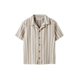 name it Hemd 'Foko' Jungen Gr&ouml;&szlig;e 122/128 beige / wei&szlig;
