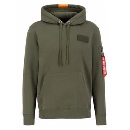 Alpha Industries Sweatshirt 'Red Stripe' Herren Gr&ouml;&szlig;e L dunkelgr&uuml;n