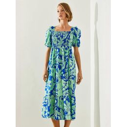 Bianco Lucci Sommerkleid Damen Gr&ouml;&szlig;e 38 blau / gr&uuml;n
