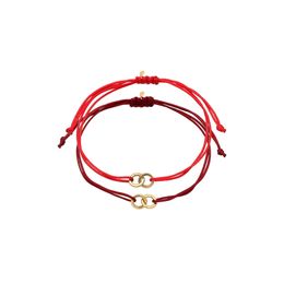 Elli Armband 'Infinity' Damen Gr&ouml;&szlig;e 16 gold / rot / dunkelrot