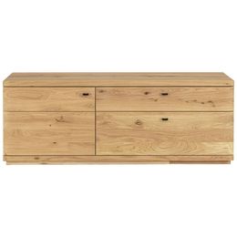 Linea Natura Lowboard, Eiche, Metall, Eiche, massiv, 1 F&auml;cher, 1 Schublade(n) Schubladen, 165x62x48 cm, stehend, Wohnzimmer, Wohnw&auml;nde, Lowboards, Lowboards stehend