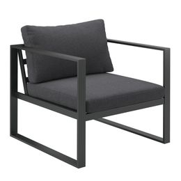 Ambia Garden Loungesessel, Anthrazit, Metall, Textil, F&uuml;llung: Schaumstoff, eckig, 73x63x76 cm, inklusive Armlehnen, Loungem&ouml;bel, Loungesessel