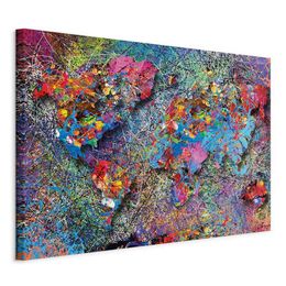 Artgeist Leinwandbild, Blau, Flieder, Holz, Textil, Kiefer, Abstraktes, rechteckig, 120x80 cm, Keilrahmen, Bilder und Zubeh&ouml;r, Wandbilder, Leinwandbilder