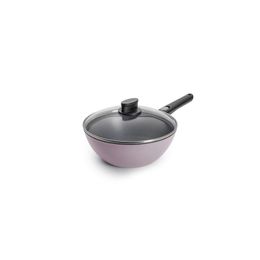 WOLL MADE IN GERMANY Wok &raquo;Ecolour &Oslash; 24 cm inkl. Deckel&laquo; Aluminiumguss Set, 2 tlg. abnehmbarer Stiel