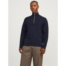Jack & Jones Jack & Jones Herren Troyer &raquo;JPRBLAMILANO STITCH KNIT HALF ZIP SN&laquo; Baumwolle, relaxed fit blau M