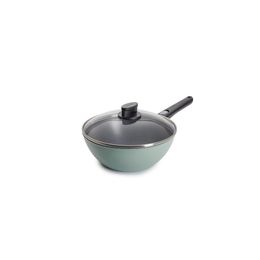 WOLL MADE IN GERMANY Wok &raquo;Ecolour &Oslash; 24 cm inkl. Deckel&laquo; Aluminiumguss Set, 2 tlg. abnehmbarer Stiel